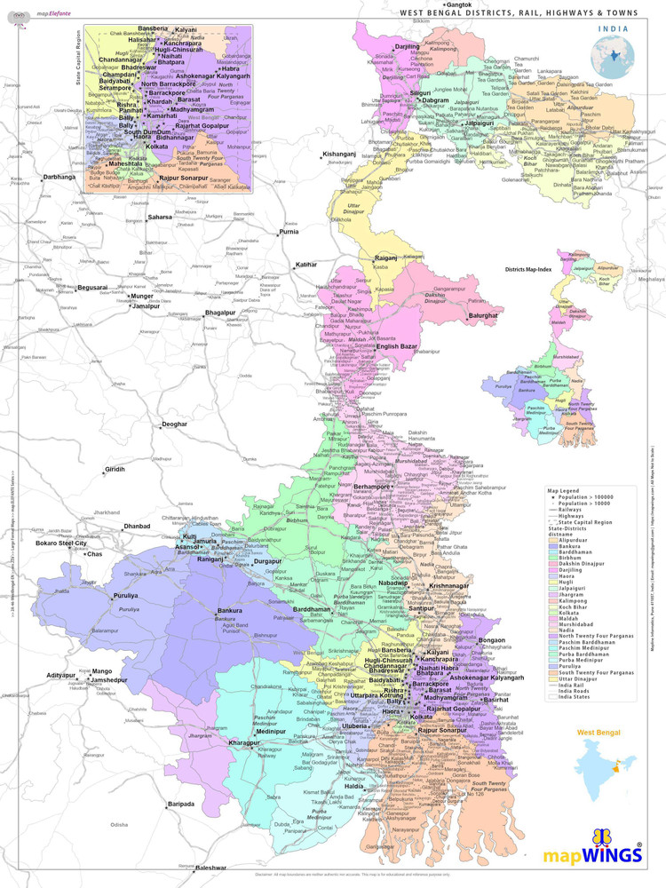 West Bengal Political Map Chart Manufacturer, Supplier, 50% OFF