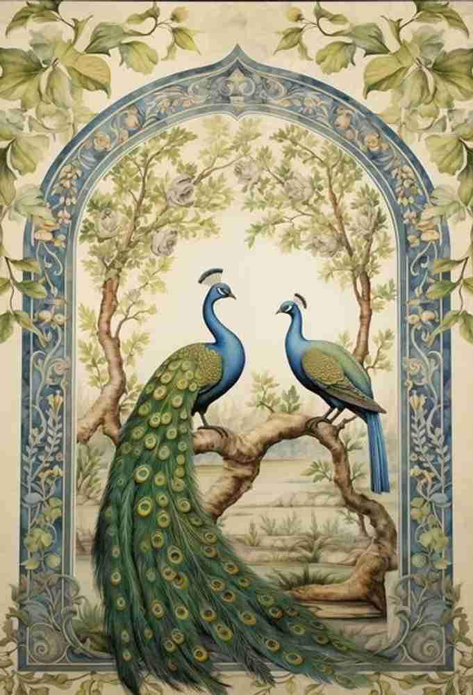 Indian Peacock Painting Exquisite Peacock Canvas Art Hand Painted