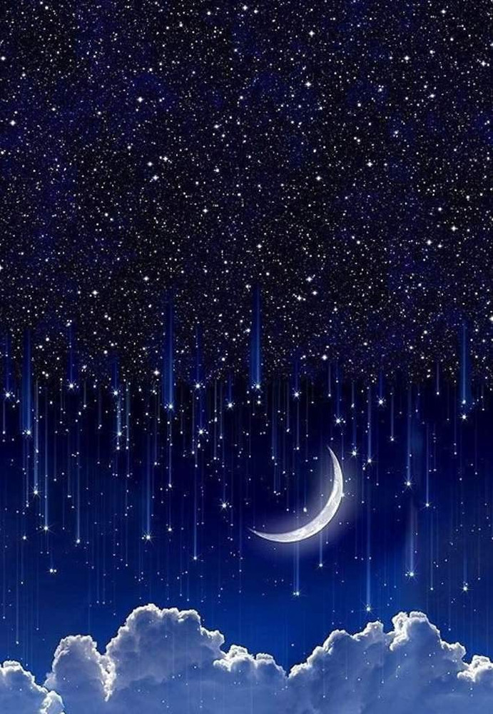 Cute Moon And Stars Wallpaper HD Wallpaper: Cityscape, Moon, Night,