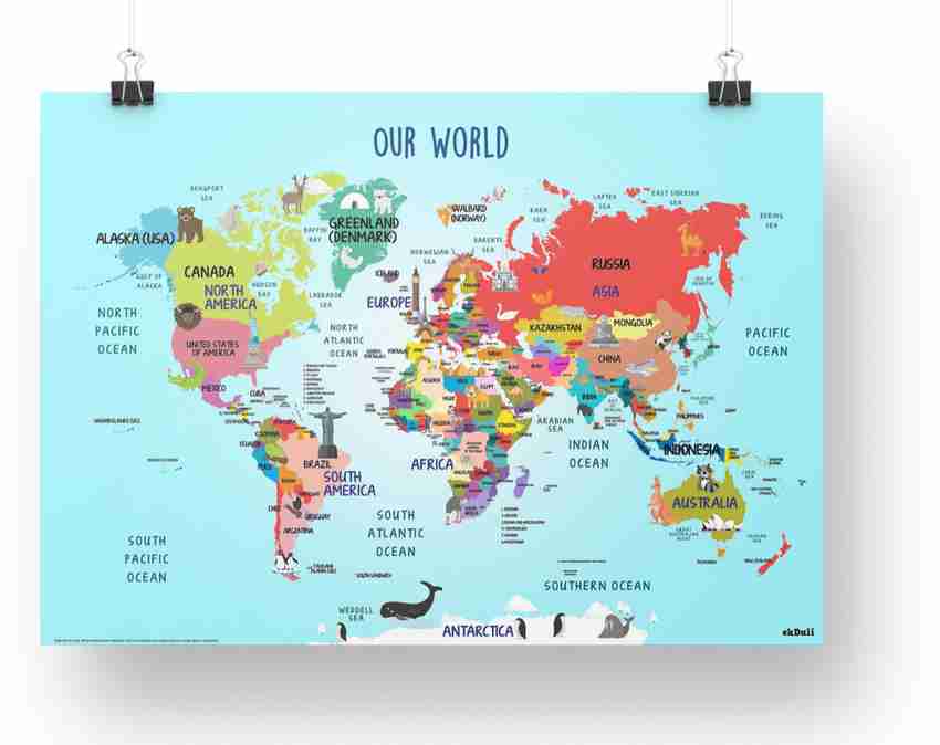 World Maps With Countries Names For Kids 7 Continents Of The World