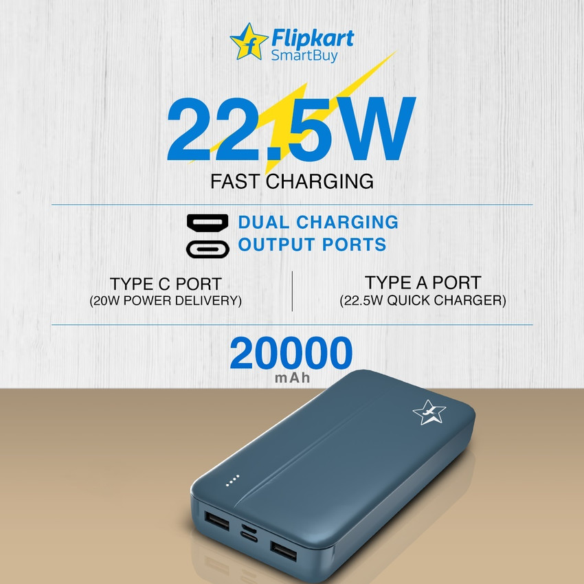Flipkart SmartBuy 20000 mAh 22.5 W Power Bank