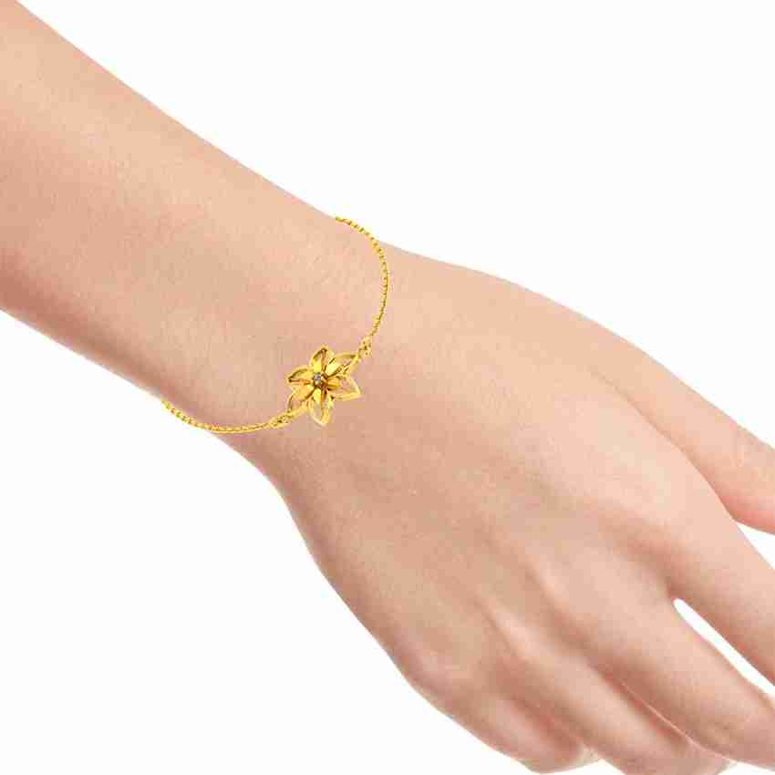 PC Chandra Jewellers Designer Flower Motif Yellow Gold 14kt Diamond Bracelet Price in India Buy PC Chandra Jewellers Designer Flower Motif Yellow Gold 14kt Diamond Bracelet online at Flipkart