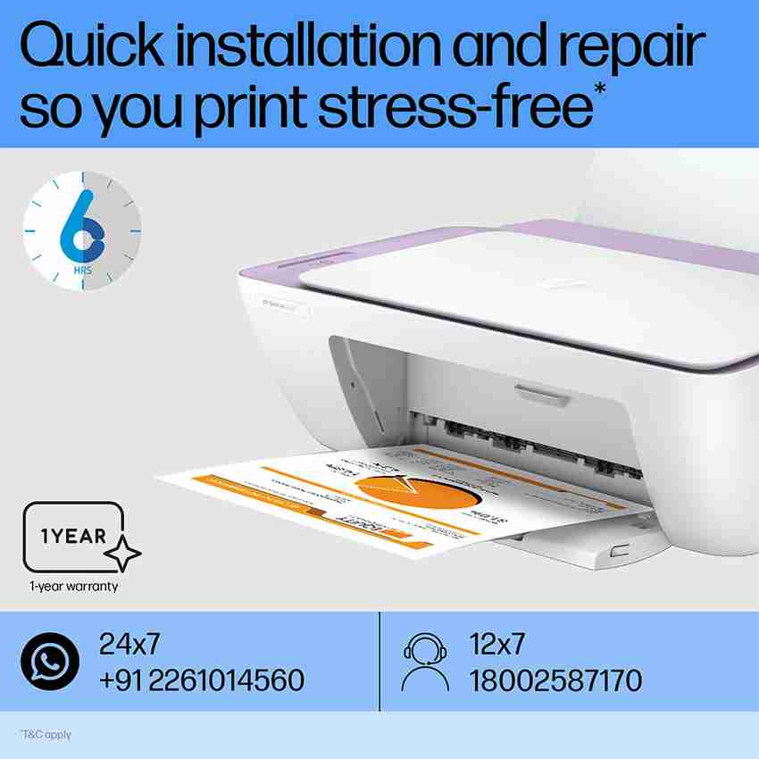 HP DeskJet 2331 Multi function Color Inkjet Printer with Scanner and Copier Compact Size Reliable Easy Set Up Through HP Smart App On Your PC Connected Through USB Ideal for Home HP