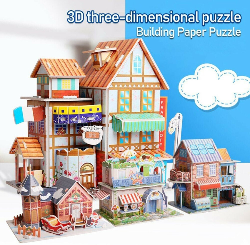 3D Puzzle House Game Jigsaw for Kids Pack of 3 Combo Age of 3 to 15 Years Birthday Gift House Game Jigsaw for Kids Pack of 3 Combo Age of 3