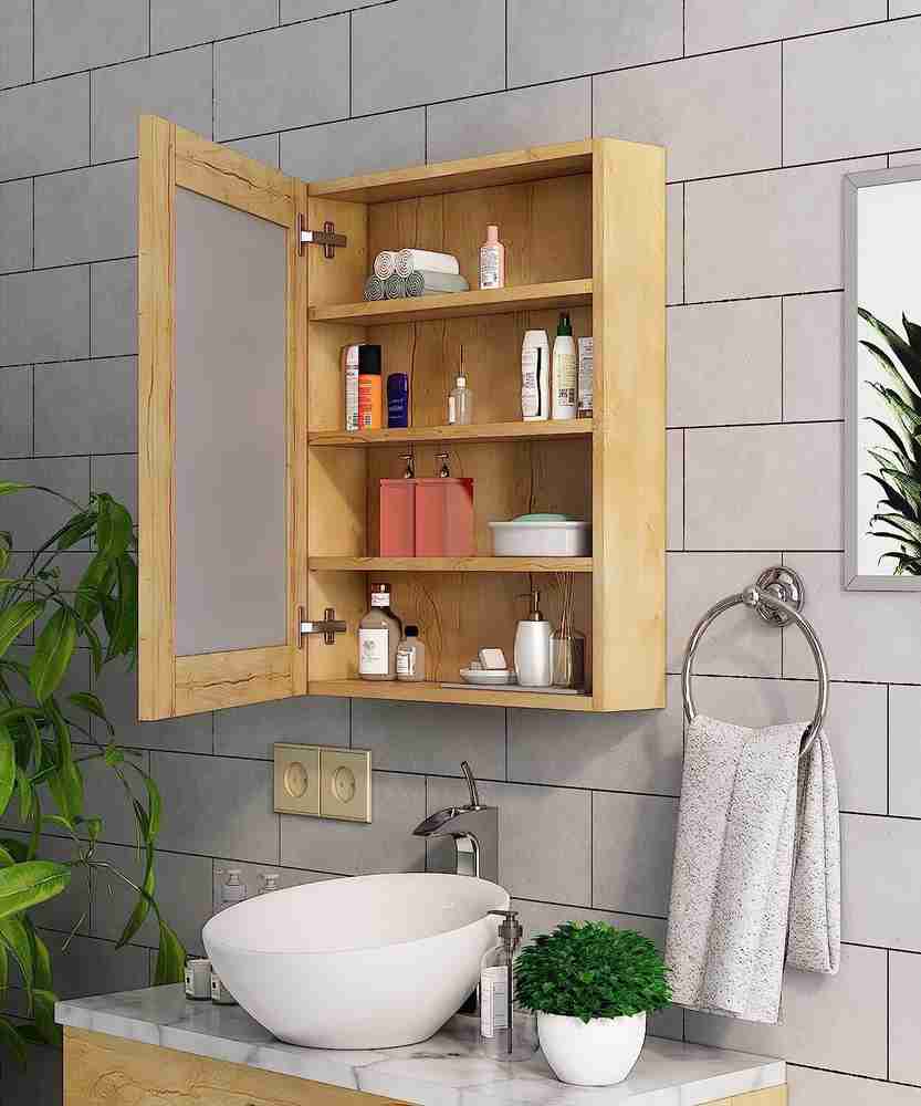 Hexa Red Bathroom Mirror Cabinet Organizer Shelf for Wall Giant Wood 2.1 x 1.6 Feet Wooden Wall Shelf Price in India Buy Hexa Red Bathroom Mirror Cabinet Organizer Shelf