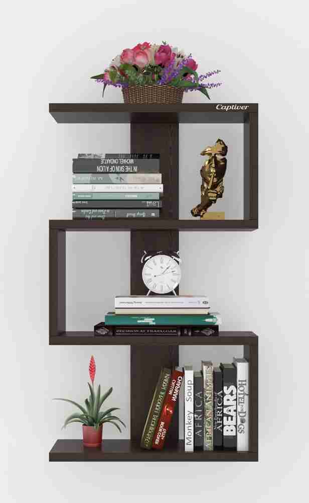 Captiver Engineered Wood Wall Mounted Books Shelf Racks Stands Self Tier 4 Particle Board Wall Shelf Price in India Buy Captiver Engineered Wood Wall Mounted Books Shelf Racks Stands Self Tier