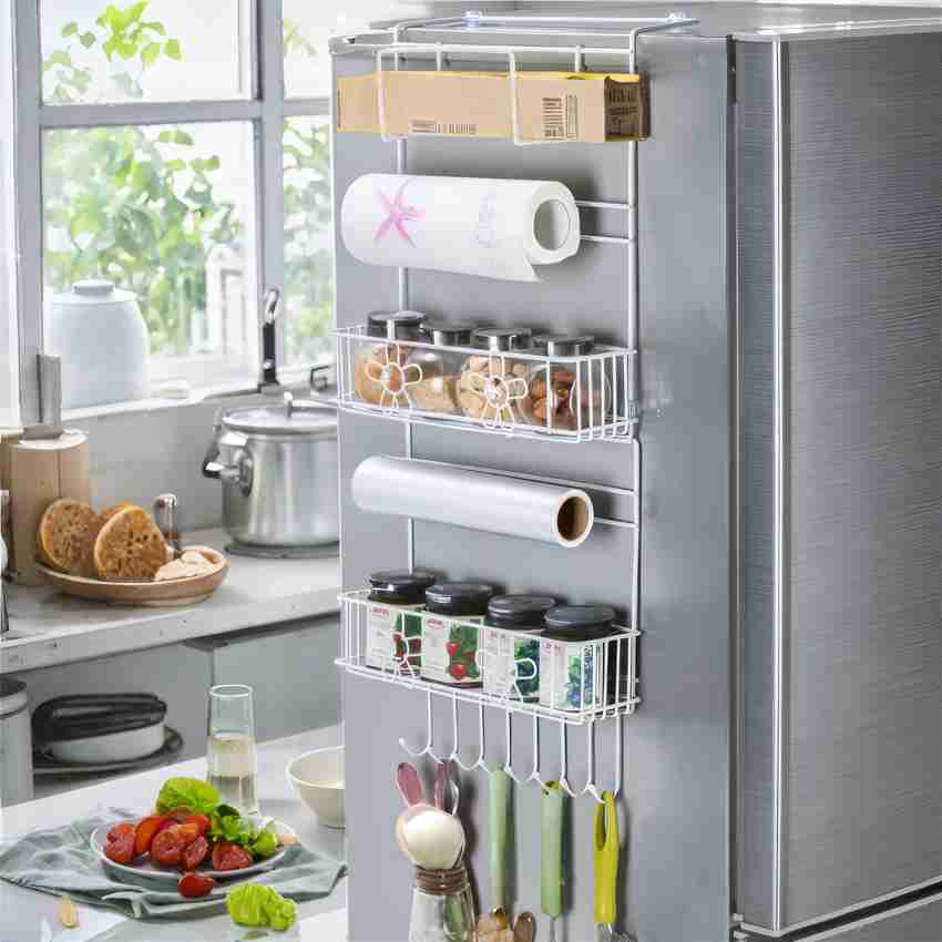 Side of fridge storage rack store