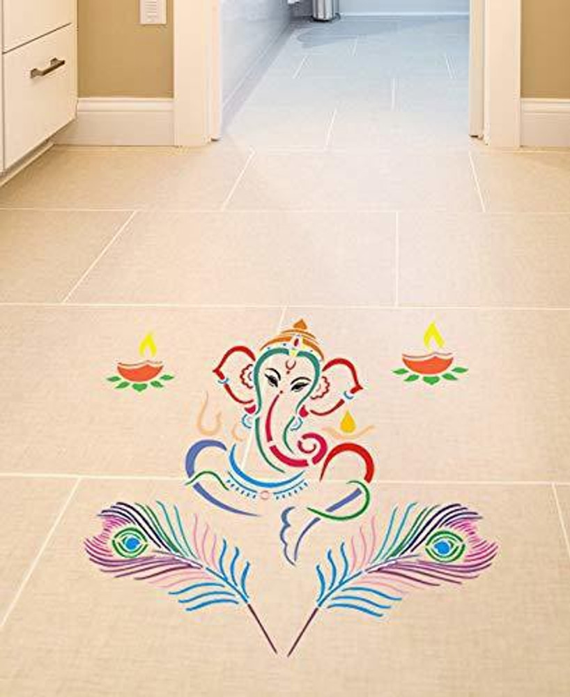 Simple Ganesh Rangoli Designs For Diwali