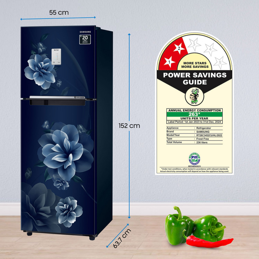 SAMSUNG 236 L Frost Free Double Door 2 Star Refrigerator with Digital Inverter with Display Online at Best Price in India Flipkart
