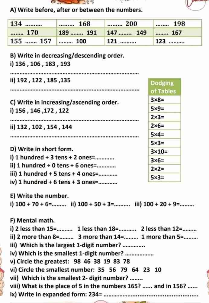 Math Practice Worksheets