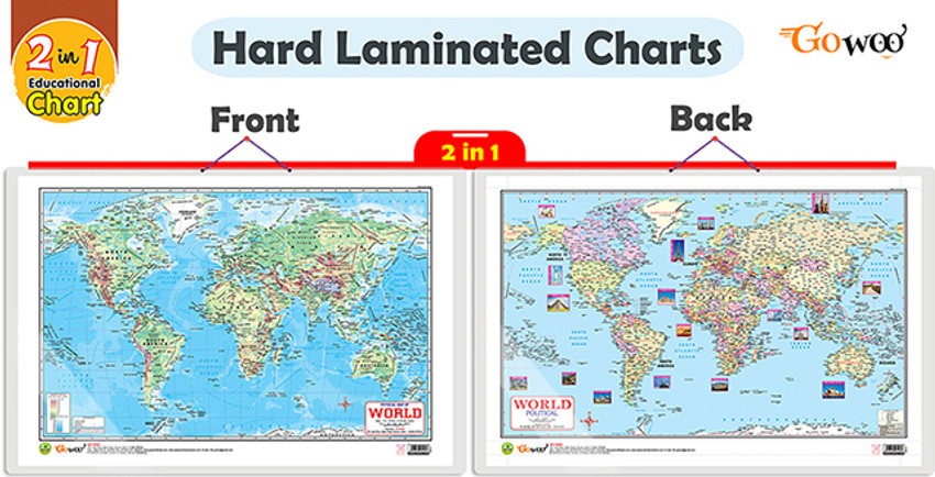 Physical Map Of The World Laminated Wall Map