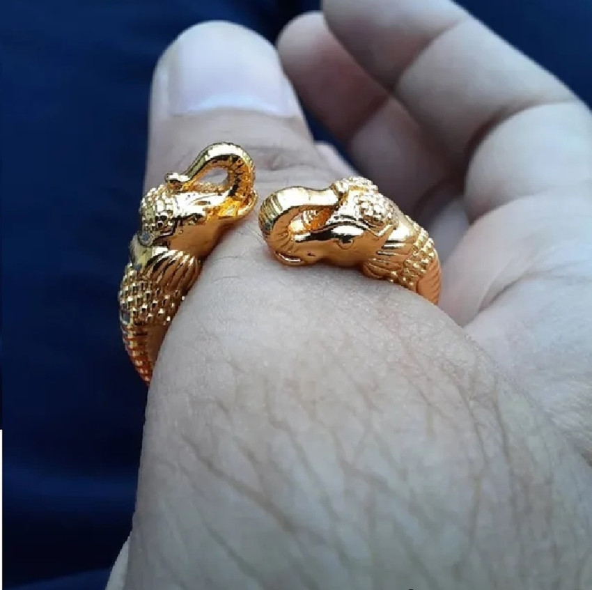 MAA SHAKTI Pure Brass Elephant design Ring Brass Gold Plated Ring Price in India Buy MAA SHAKTI Pure Brass Elephant design Ring Brass Gold Plated Ring Online at Best Prices in