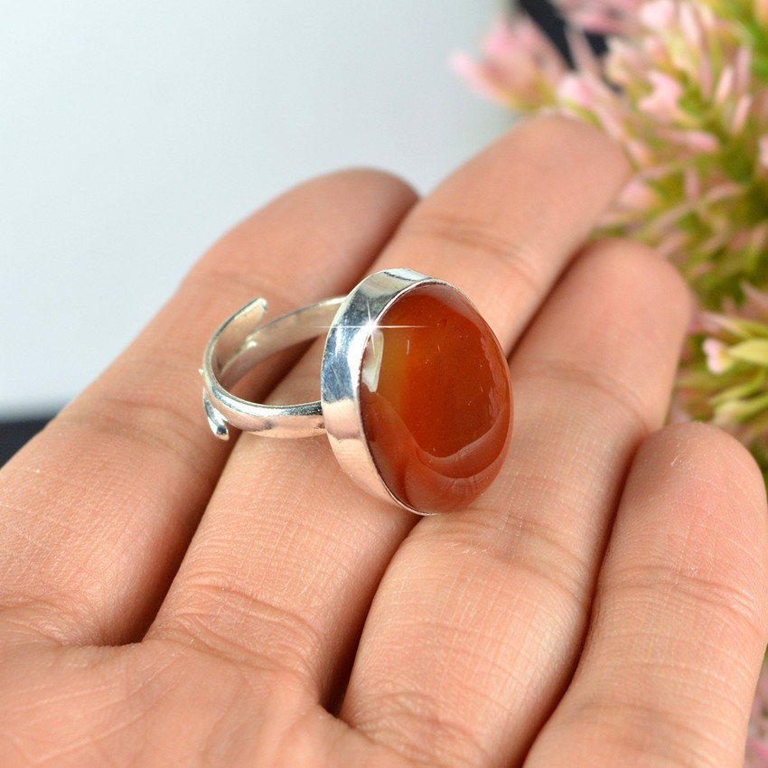 REIKI CRYSTAL PRODUCTS Certified Natural Carnelian Gemstone Adjustable Ring for Unisex Crystal Stone Carnelian Ring Price in India Buy REIKI CRYSTAL PRODUCTS Certified Natural Carnelian Gemstone Adjus...