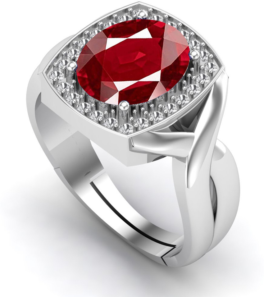 JEMSPRIME 11.25 Ratti 10.00 CrtNatural Ruby Manik Gemstone Stone Ring With Lab Certificate Brass Ruby Silver Plated Ring Price in India Buy JEMSPRIME 11.25 Ratti 10.00 CrtNatural Ruby Manik Gemstone S...
