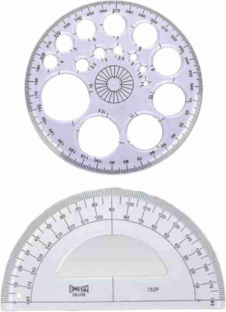 Flipkart 90 Degree 360 Degree Round Circle and 180 Degree Half Round Circle Protractor Circle Ruler Ruler Stencil