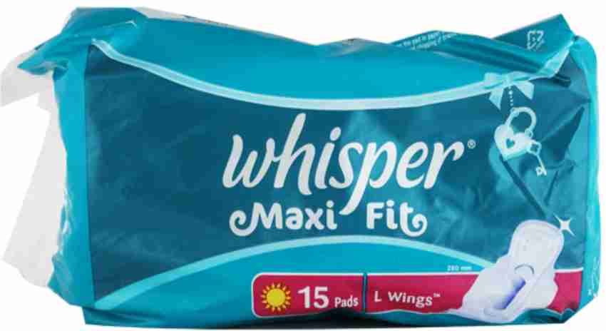 Whisper Maxi fit L wings 15 pad pack of 1 Sanitary Pad Buy Women Hygiene products online in India Flipkart