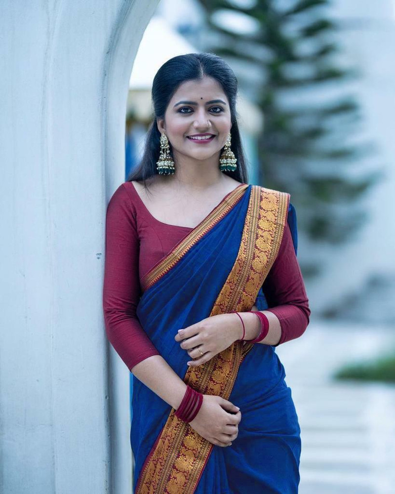 Simple Blue Saree