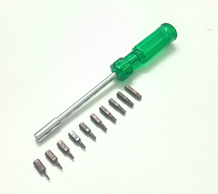 TOM Torx Bit Driver Set with 10 Hardened and Tempered Bits Taparia Combination Screwdriver Set