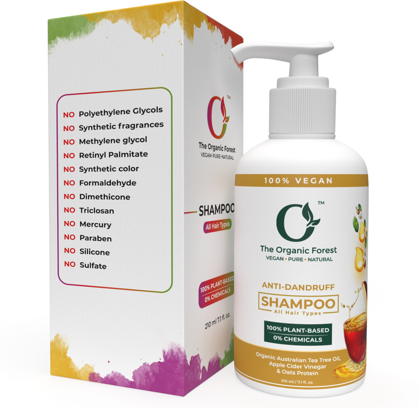The Organic Forest Organic Forest 100 Chemical Free Anti Dandruff Shampoo for Men Women Kids Perfect for Dry and Frizzy Hair Dandruff