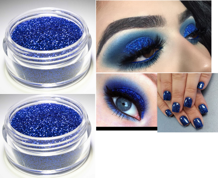 Royal Blue Makeup With Silver