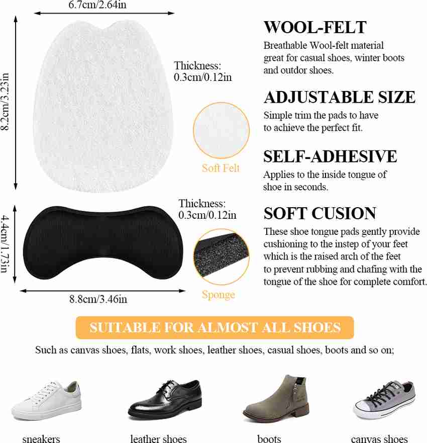 Felt Shoe Tongue Pads 5 Pairs Felt Tongue Pads For Shoes Thin Felt