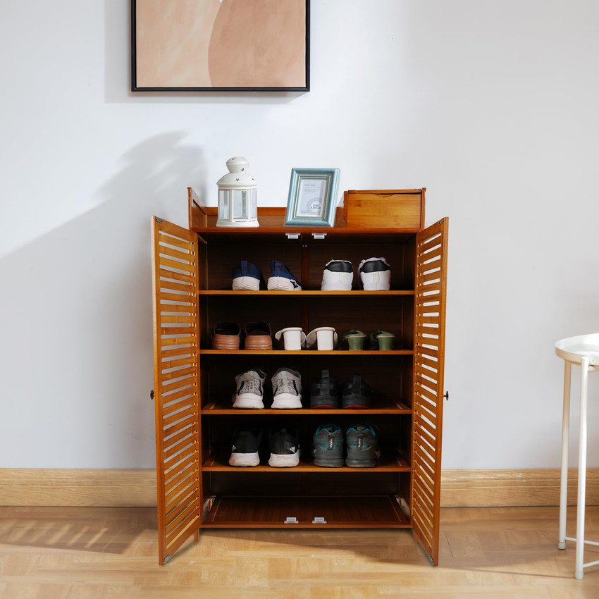 Naayaab Craft Bamboo Freestanding Shoe Cabinet with Doors 7 Tier Shoe Storage Cabinet Shelf Bamboo Shoe Rack Price in India Buy Naayaab Craft Bamboo Freestanding Shoe Cabinet with Doors 7 Tier Shoe St...