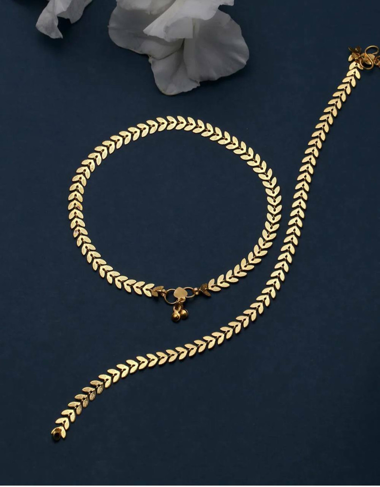 whitehorse Gold plated Single Leg Chain Golden Anklets Ghungroo payal Alloy Anklet Price in India Buy whitehorse Gold plated Single Leg Chain Golden Anklets Ghungroo payal Alloy Anklet Online at Best