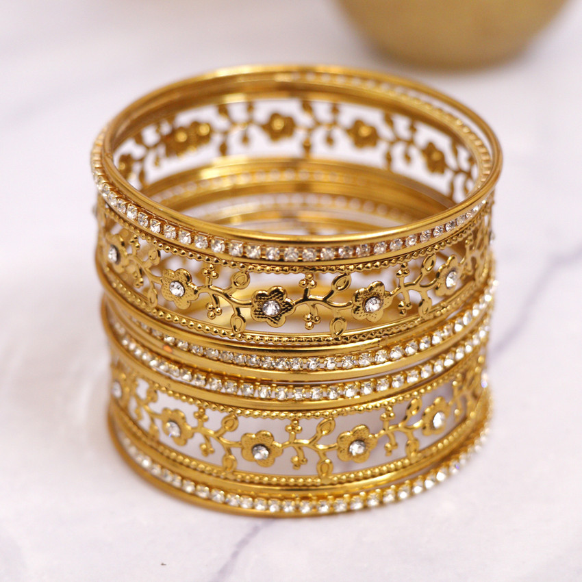 NAVMAV Metal Bangle Set