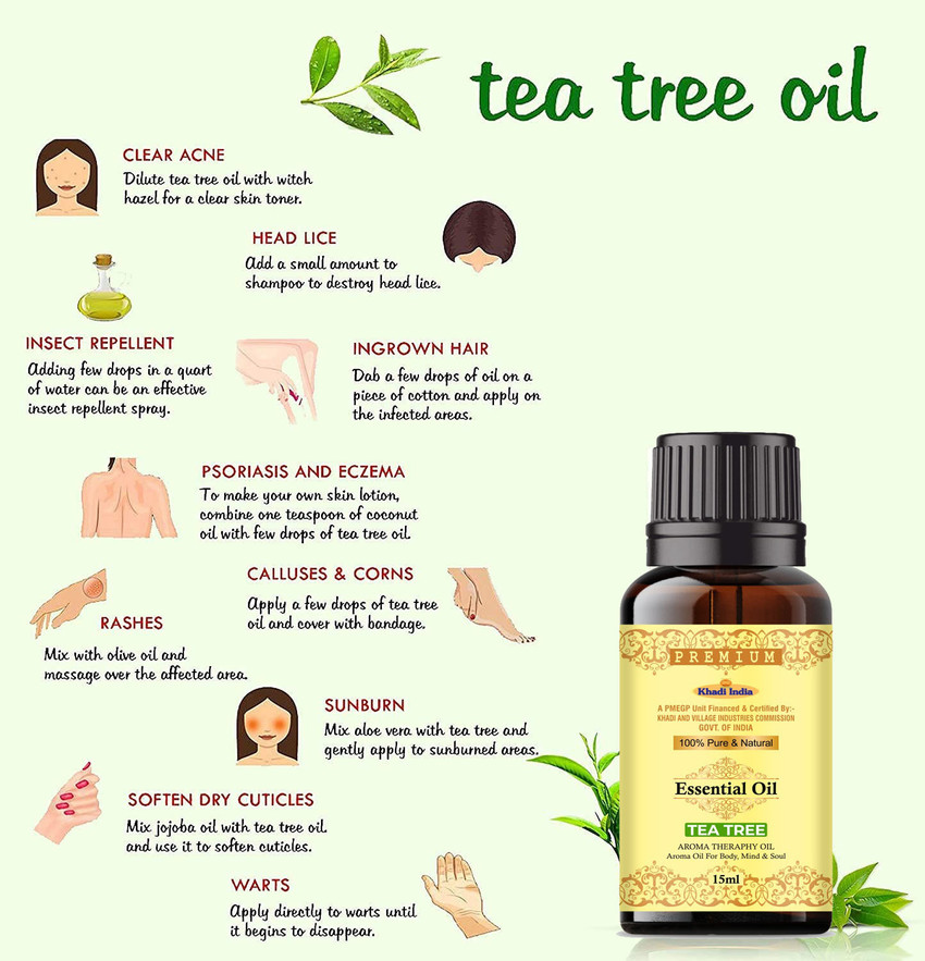 Premium Khadi 100 Pure Natural Tea Tree Essential Oil Aroma Therapy Price in India Buy Premium Khadi 100 Pure Natural Tea Tree Essential Oil Aroma Therapy Online In India