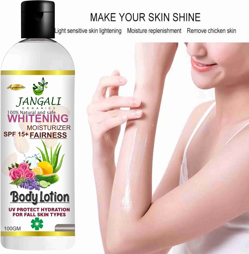 Pure Jangali Organics Body face Lotion Skin brightening And Whitening SPF 15 Fairness. 200 ml Price in India Buy Pure Jangali Organics Body face Lotion Skin brightening And Whitening SPF 15