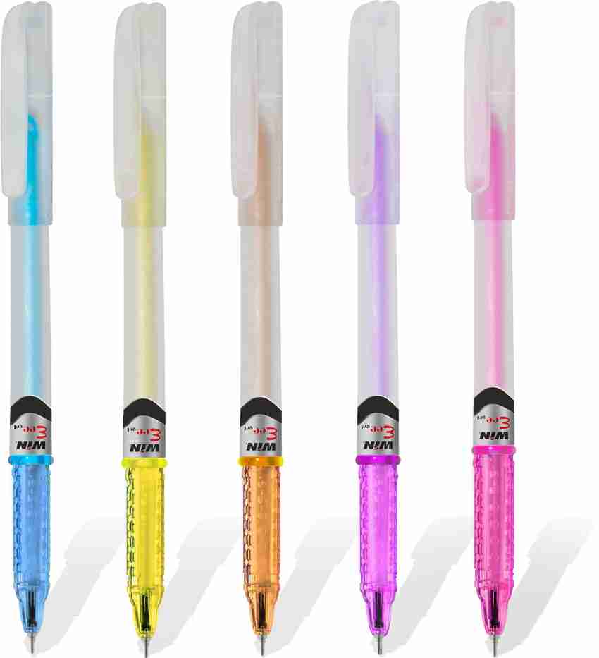 Win Eee Gel 60Pcs Blue Ink Dark Gel Pen Ink for Smudge Proof Writing Preferred by Students for Exams and Classes 0.6 mm Tip for Smooth Flow of Ink