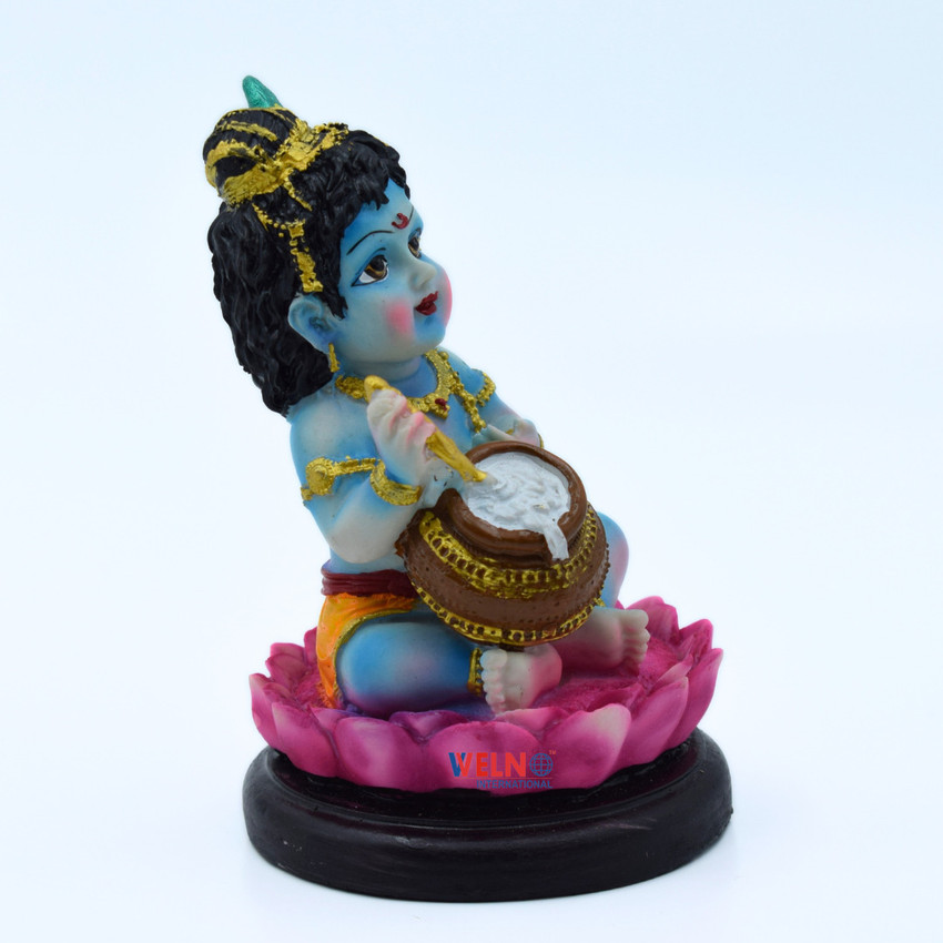 Lindo Makhan Chor Kanudo Brass Ladoo Gopal Makhan Chor Statue At