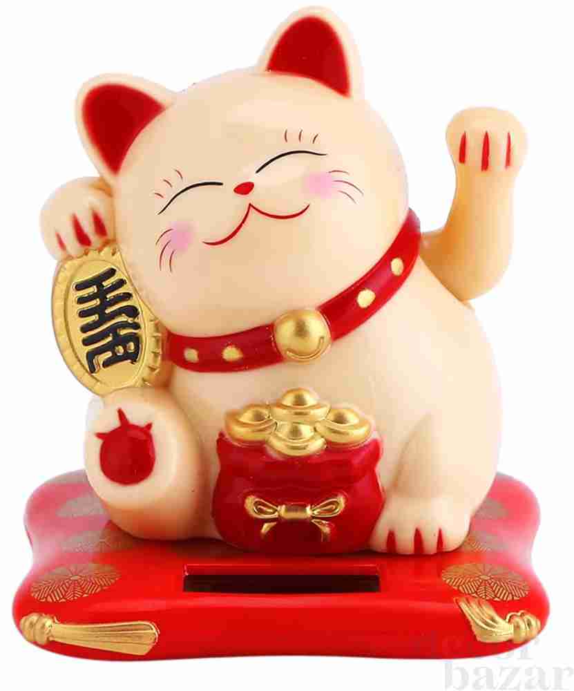 DECOR BAZAR Decor Bazar Solar Powered Maneki Neko Beckoning Hand Waving Lucky Money Cat Decorative Showpiece 7.2 cm Price in India Buy DECOR BAZAR Decor Bazar Solar Powered Maneki Neko