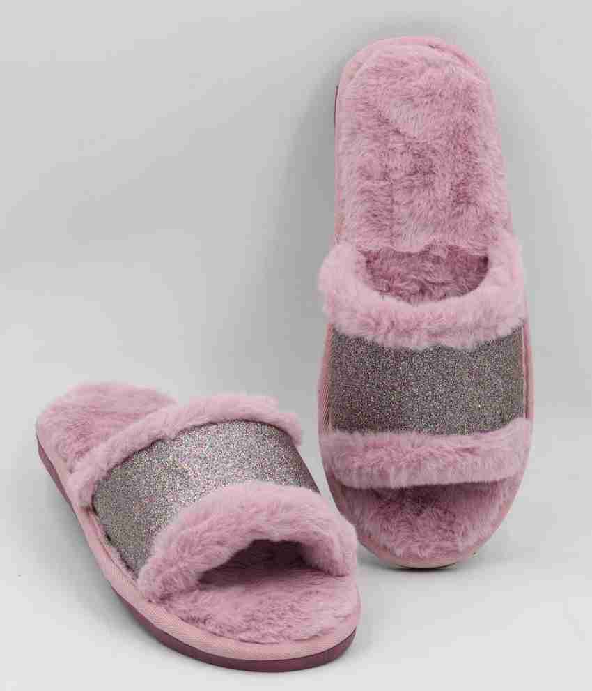 Boo Fluffy Stripe Slipper In Tie Dye Faux Fur EGO, 55% OFF