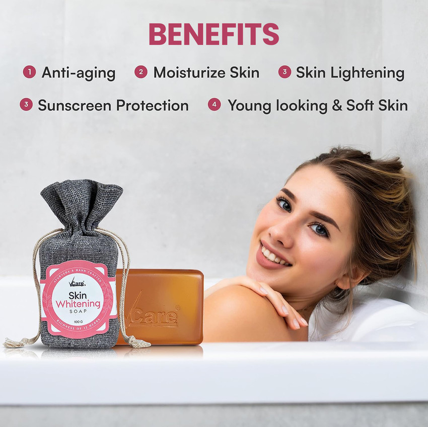 Vcare Skin Whitening Soap 100 gm Pack of 5 Price in India Buy Vcare Skin Whitening Soap 100 gm Pack of 5 Online In India Reviews Ratings Features Flipkart