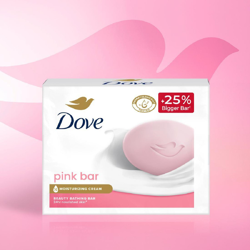 DOVE Pink Beauty Bar for Even Toned Nourished Skin with Plant Based Cleansers