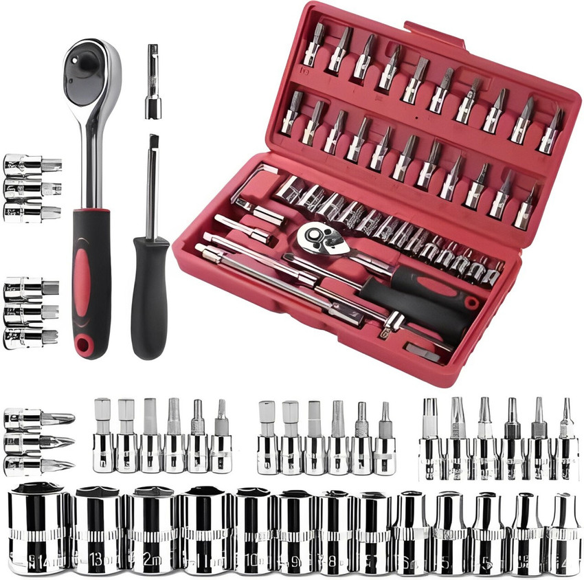 upal 46 in 1 Pcs Tool Kit for Home Use Spanner Set Bike Set Goti Pana Set Socket Set Price in India Buy upal 46 in 1 Pcs Tool Kit for