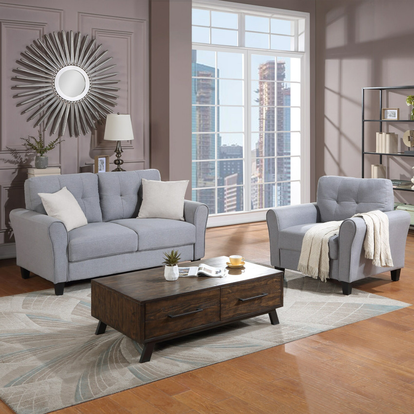 Gray Sofa And Loveseat Set | Baci Living Room