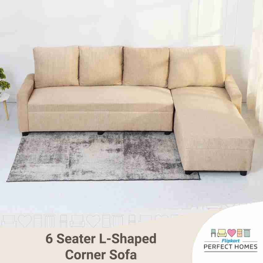 Flipkart Perfect Homes Porto L Shape Fabric 6 Seater Sofa