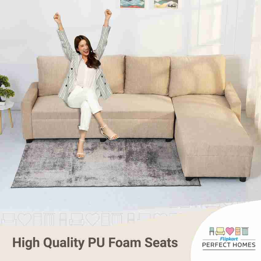 Flipkart Perfect Homes Porto L Shape Fabric 6 Seater Sofa