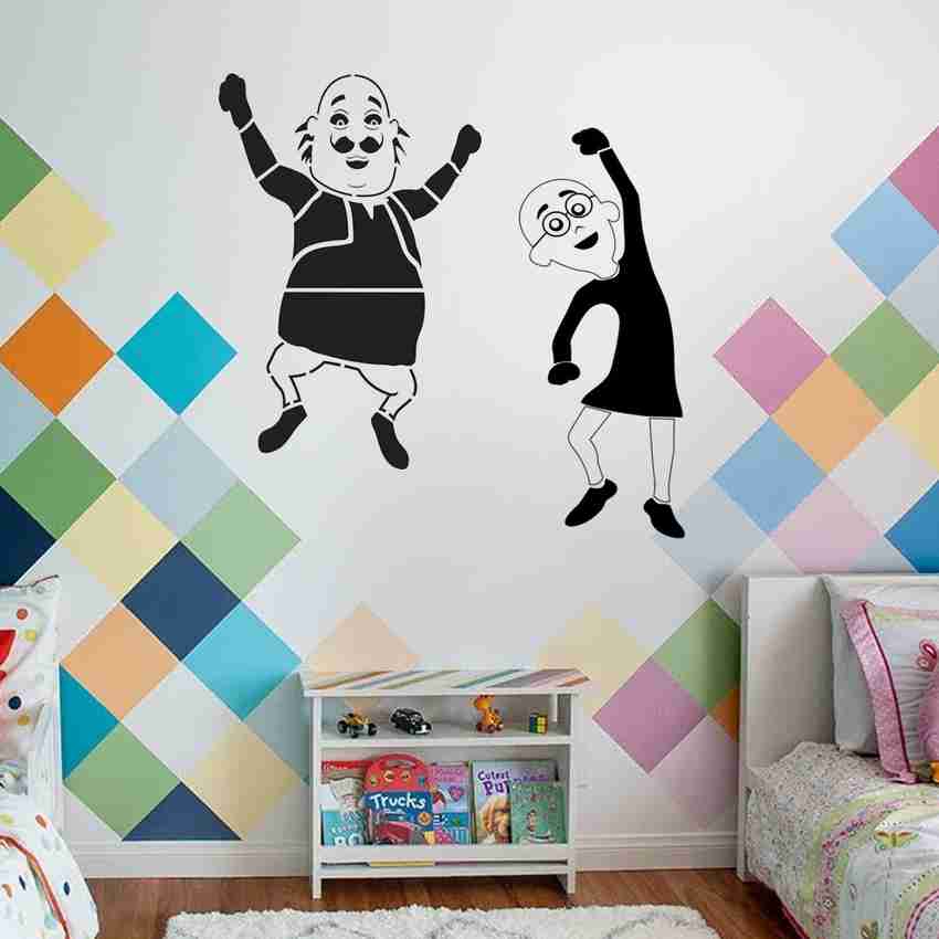 ARandNJ Combo Painting Wall Stencils Size 16X24 Inch CARTOON FOR KIDS THEME Motu and Patlu Ki Jodi DIY Reusable Print Design Suitable For Kids Room Bedroom School Wall Decoration Wall Stencil Price i...