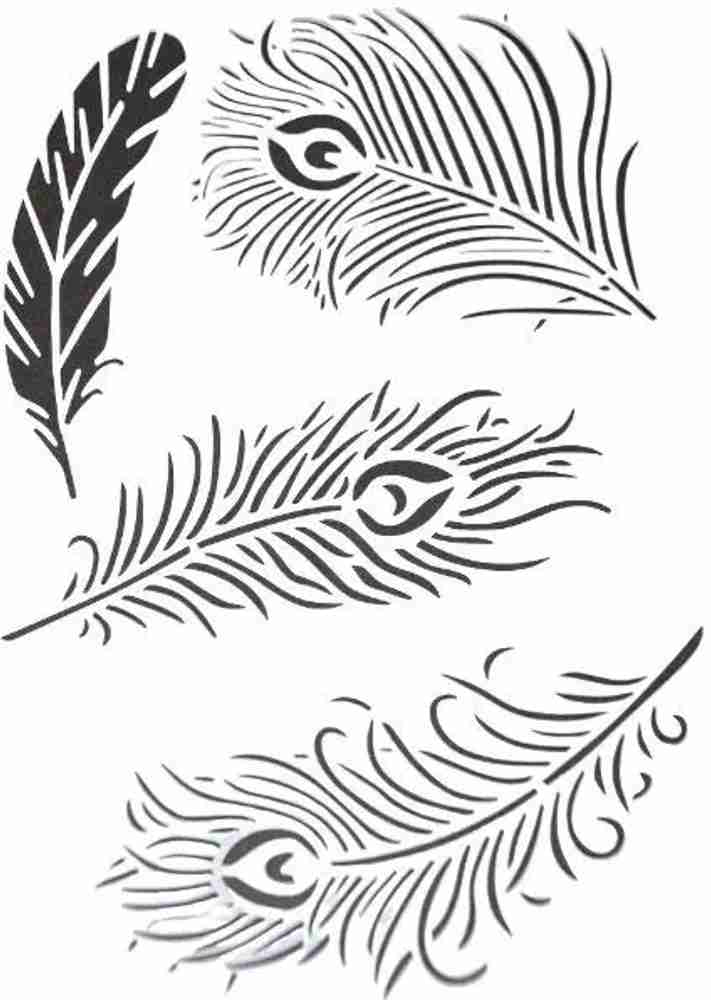 Easy Peacock Feather Stencil