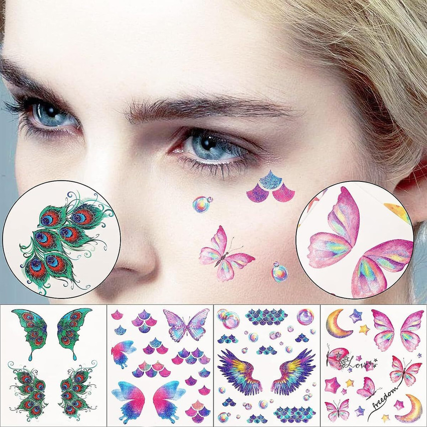 Temporary Butterfly Face Tattoos Butterfly Face Tattoo Sticker/