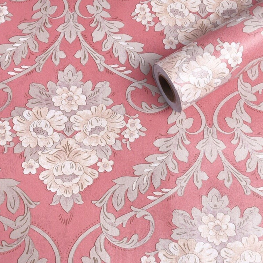 Light Pink Damask Wallpaper