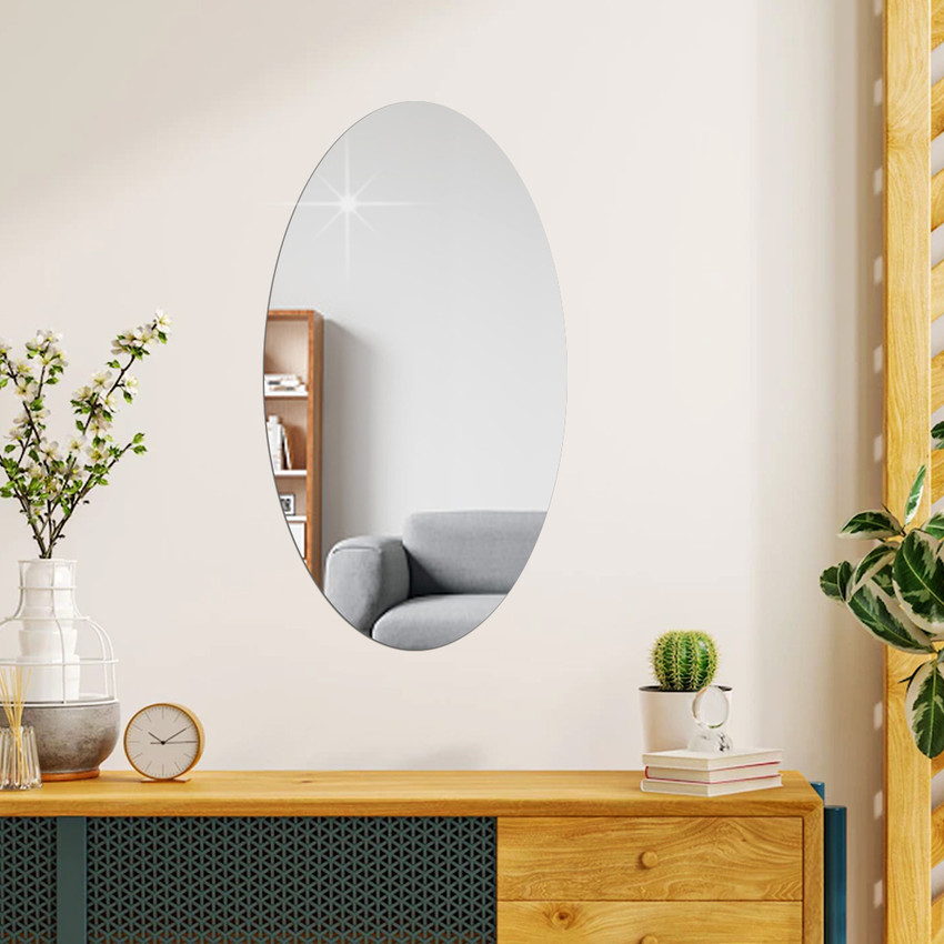 DecorWear 30 cm Oval Mirror Self Adhesive Sticker Price in India Buy DecorWear 30 cm Oval Mirror Self Adhesive Sticker online at Flipkart