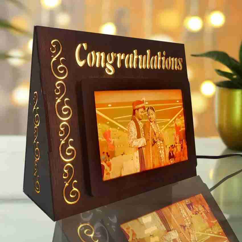 GIFT JAIPUR Personalised Congratulations LED Photo Frame Gift for Friends wedding marriage Table Lamp Price in India Buy GIFT JAIPUR Personalised Congratulations LED Photo Frame Gift for Friends weddi...