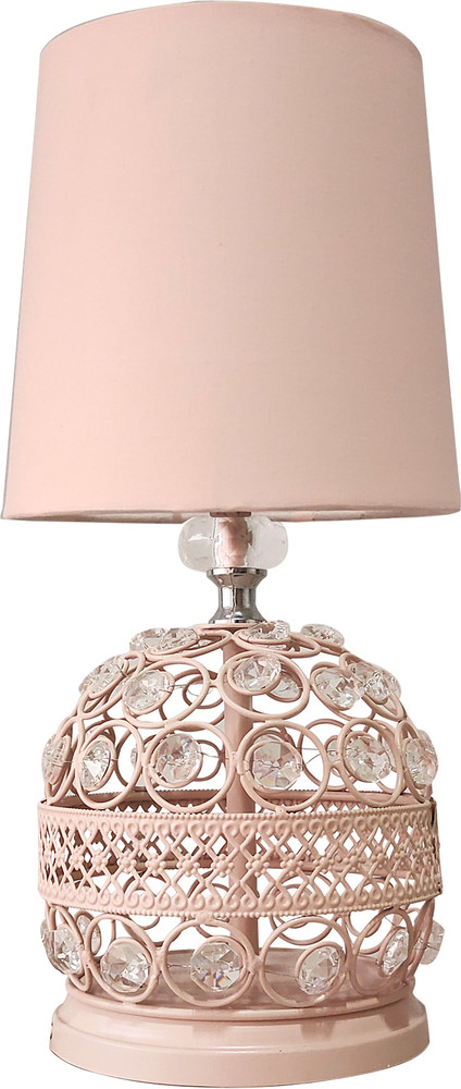 Pink Crystal Table Lamp Chrome Glass Table Lamp | Contemporary