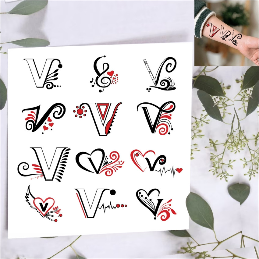 Tattoo Letter V Designs