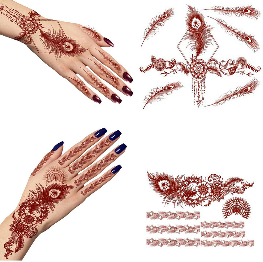 Peacock Feather Henna Designs For Hands