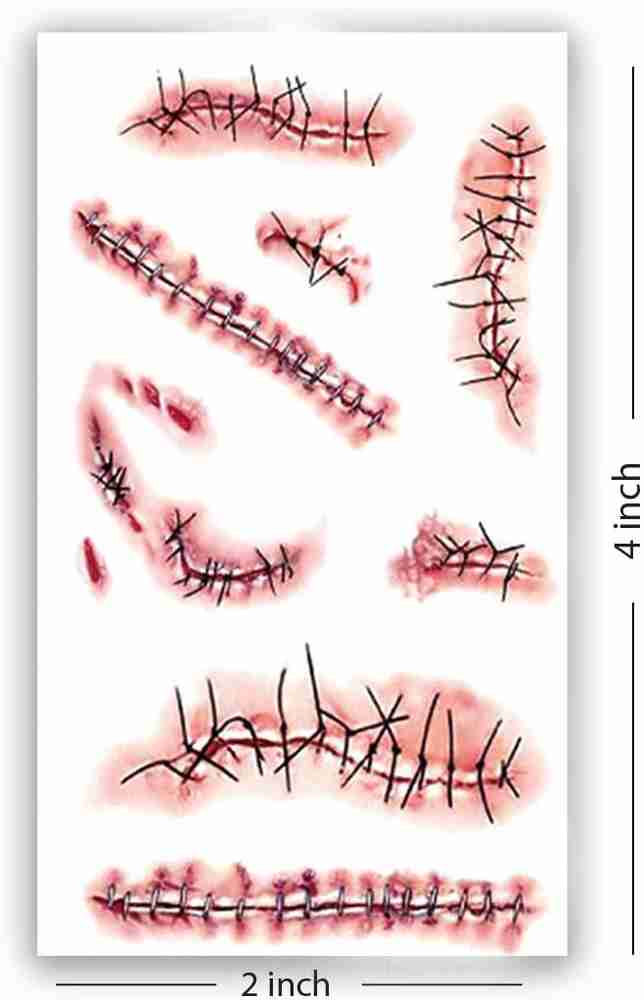 Realistic Cut Tattoos Fake Cut Tattoo Stickers | PaintGlow